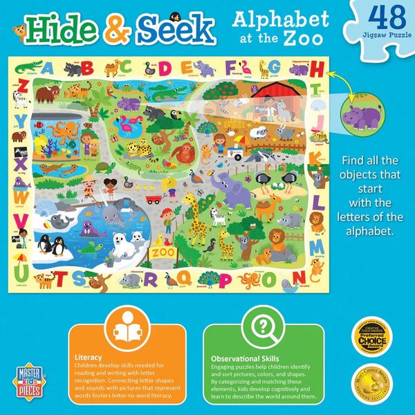 Buy Hide & seek - alphabet at the zoo (48pcs) Puzzle | Jigsaw Jungle