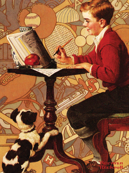 Buy Boy reading catalog, norman rockwell (1000pcs) Puzzle | Jigsaw Jungle