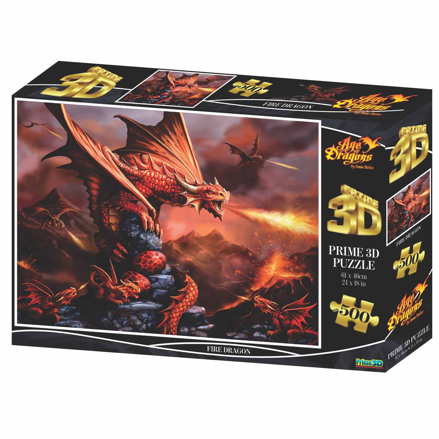 Buy Anne stokes - fire dragon (3d puzzle) (500pcs) Puzzle | Jigsaw Jungle