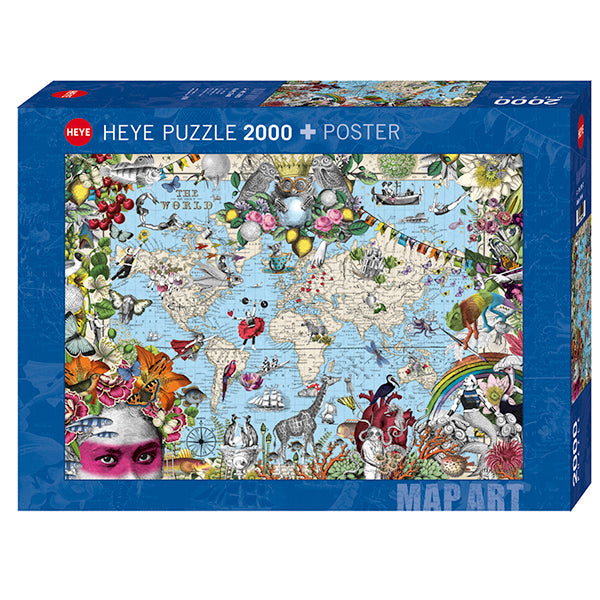 Buy Pfg map art - quirky world (2000pcs) (usage/used - puzzles for good ...
