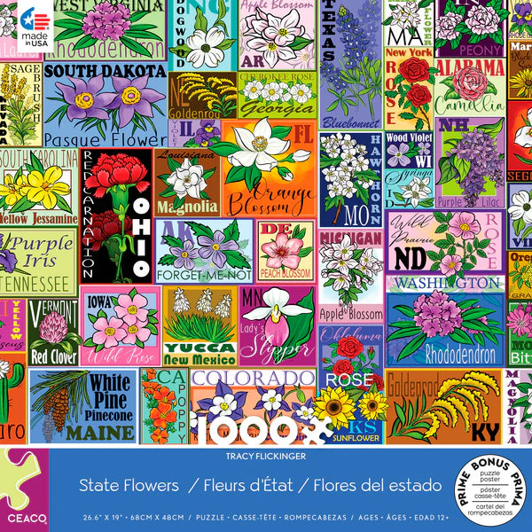 Buy State flowers, tracy flickinger (1000pcs) Puzzle | Jigsaw Jungle