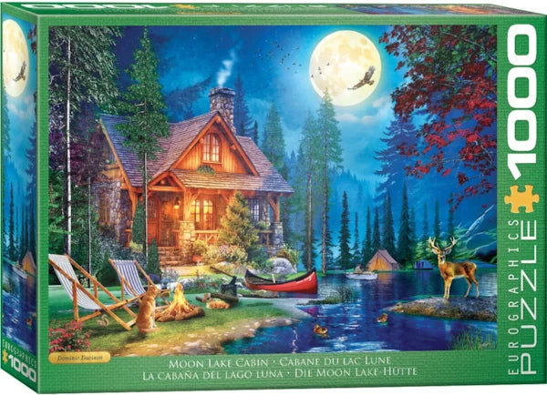 Buy Moon lake cabin, dominic davison (1000pcs) Puzzle | Jigsaw Jungle