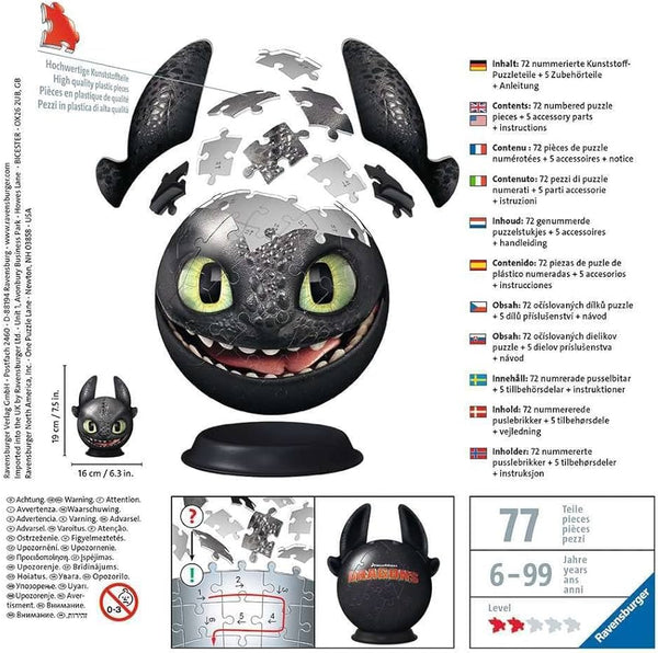 Buy Ravensburger disney toothless with ears (3d puzzle) Puzzle | Jigsaw ...