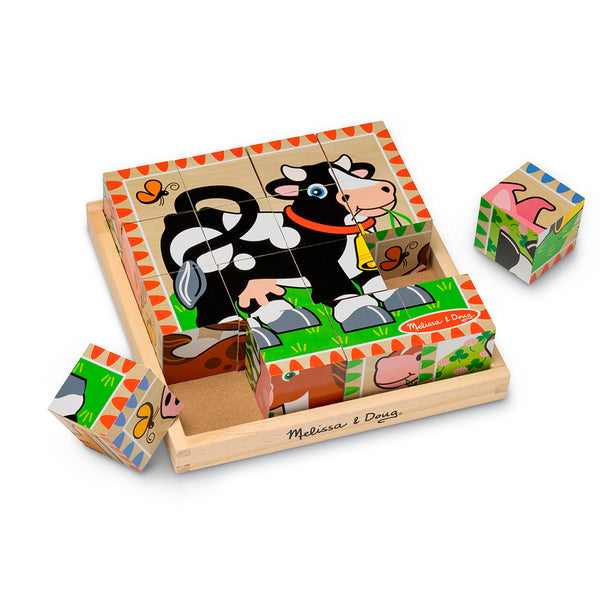 Buy Melissa & doug farm - cube puzzle (16pcs) Puzzle | Jigsaw Jungle