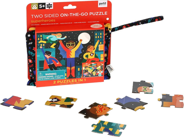 Buy Superheroes - two sided on-the-go puzzle (48pcs) Puzzle | Jigsaw Jungle