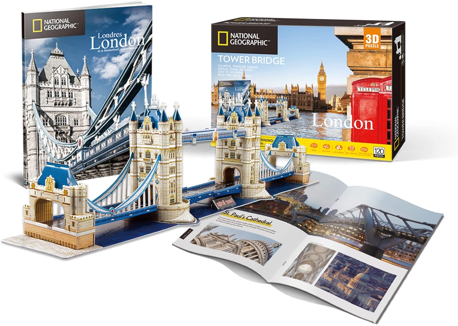 Buy National geographic london - tower bridge (3d puzzle) (120pcs) Puzzle | Jigsaw Jungle