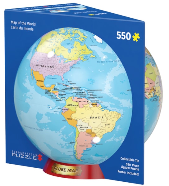 Buy Map of the world collectable tin (550pcs) Puzzle | Jigsaw Jungle