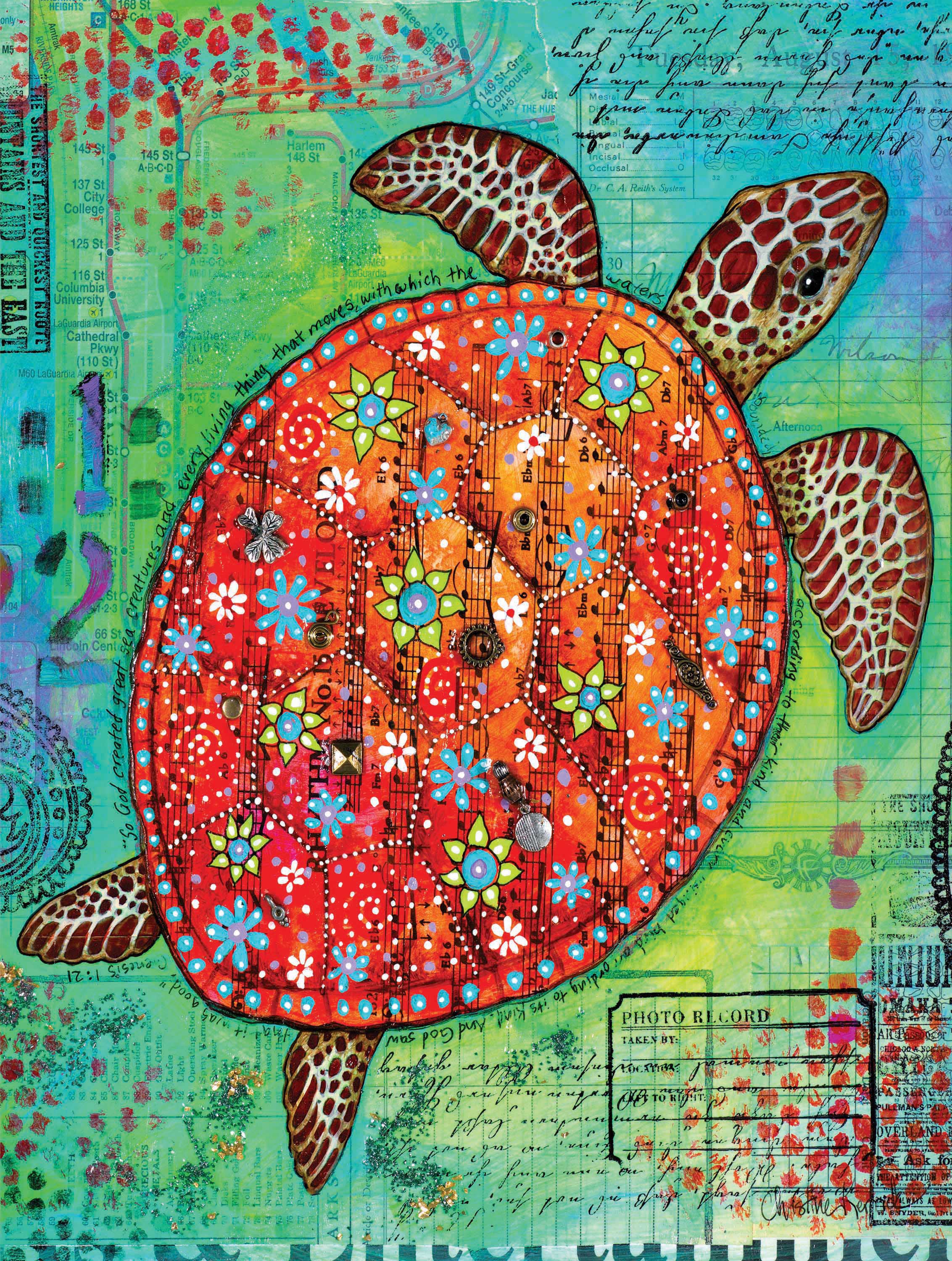 Buy Drawn wild - mosaic turtle, christine kerrick (300pcs) Puzzle ...