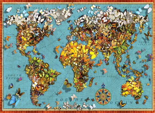 Buy Butterfly world map, garry walton (1000pcs) Puzzle | Jigsaw Jungle