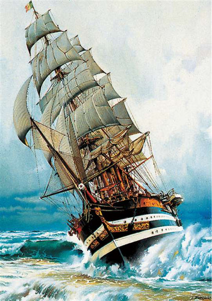 Buy Ravensburger full speed ahead / antique tall ship Puzzle | Jigsaw ...