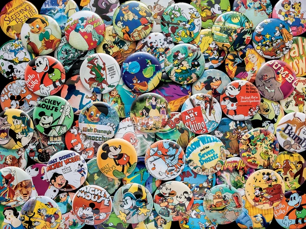 Buy Pfg disney collection - vintage buttons (usage/used - puzzles for ...
