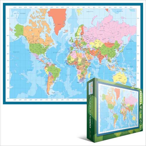 Buy Modern map of the world Puzzle | Jigsaw Jungle