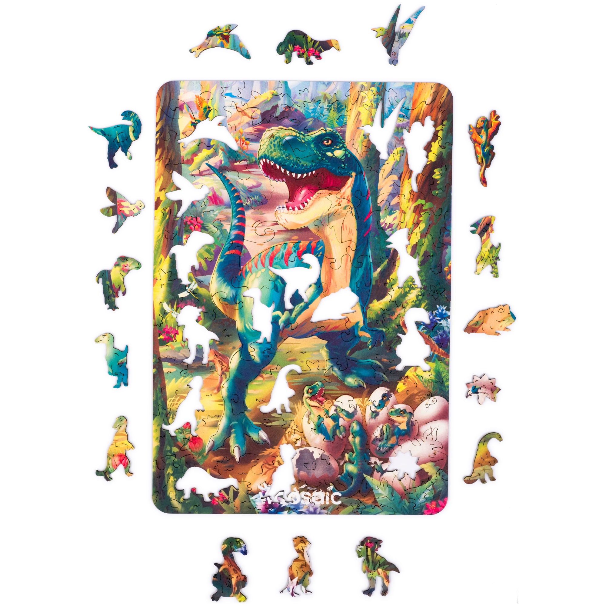 Buy Woosaic tyrannosaurus rex 4 in 1 - dino collection (wooden jigsaw ...