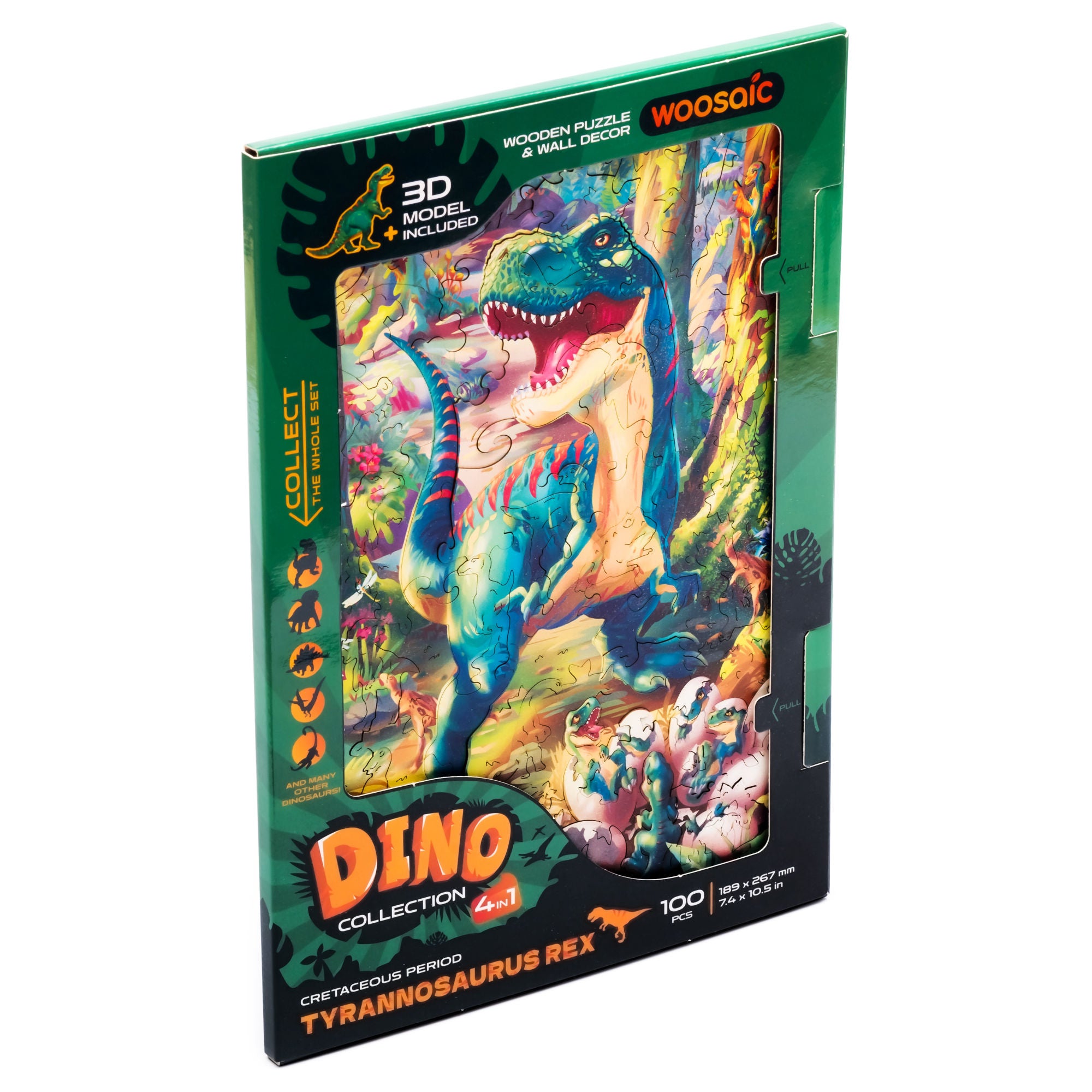 Buy Woosaic tyrannosaurus rex 4 in 1 - dino collection (wooden jigsaw ...